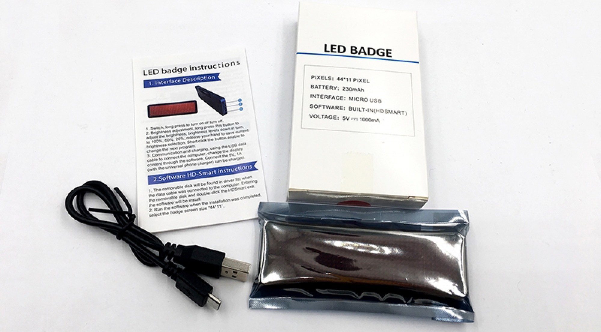 LED Name Badges Mini Led Screen Built-in Lithium Battery Led Name Tag