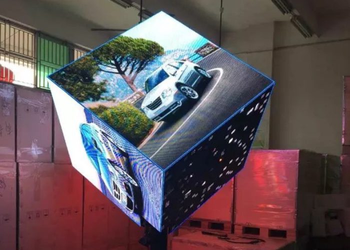 6 Sides P3.91 Outdoor Cube LED Video Screen 500x500 LED Sign